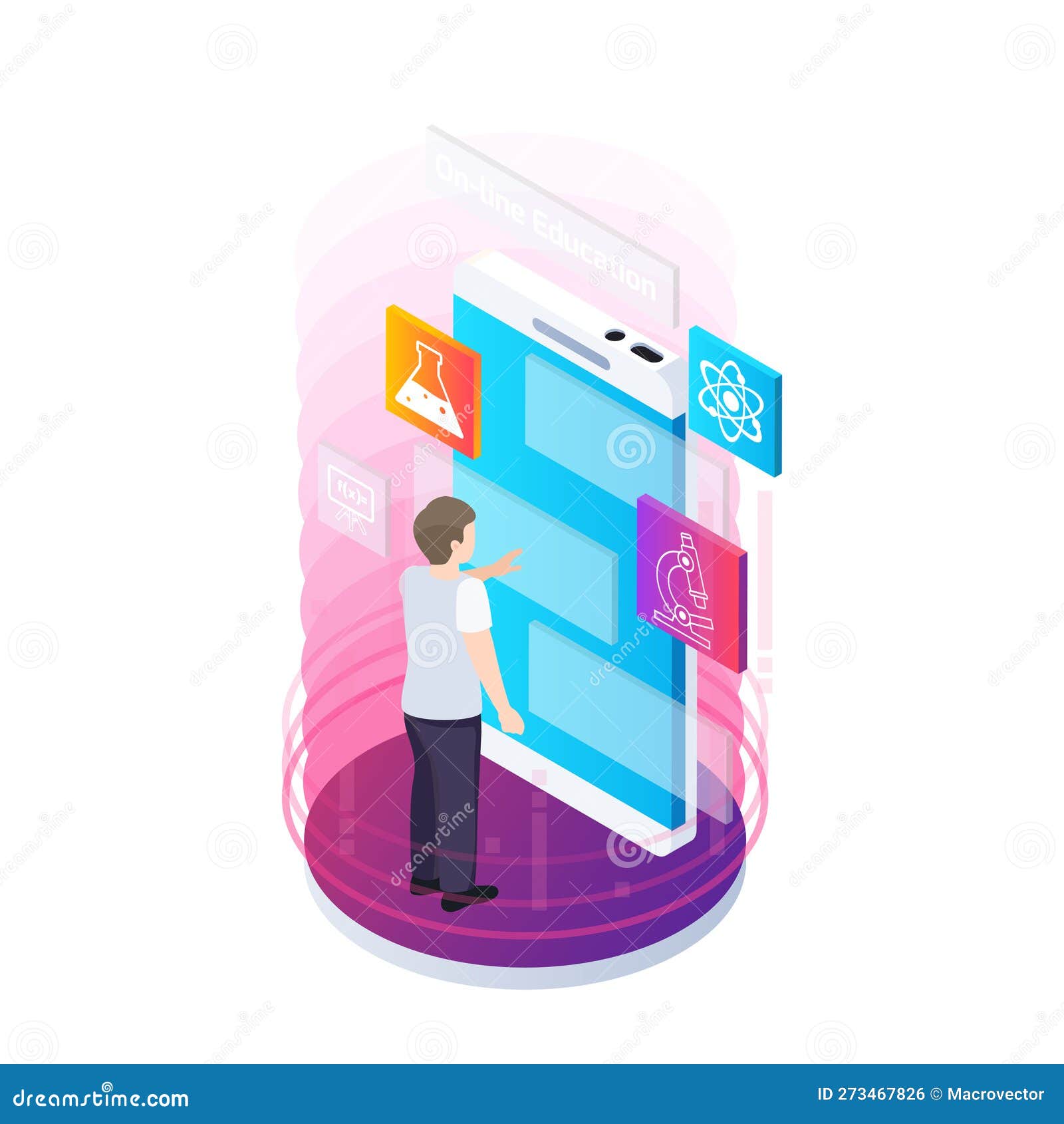 Distance Learning Concept stock vector. Illustration of study - 273467826