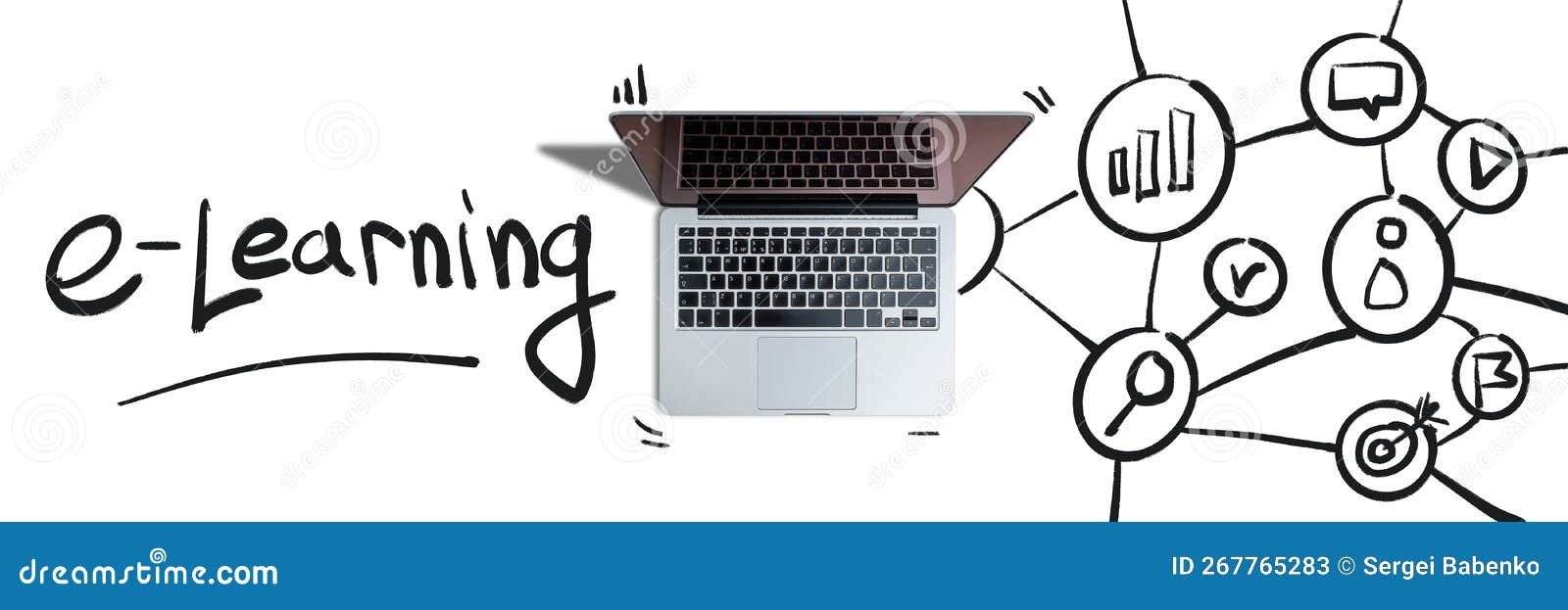 Distance Learning Concept. Modern Method of Education. Mind Map with ...