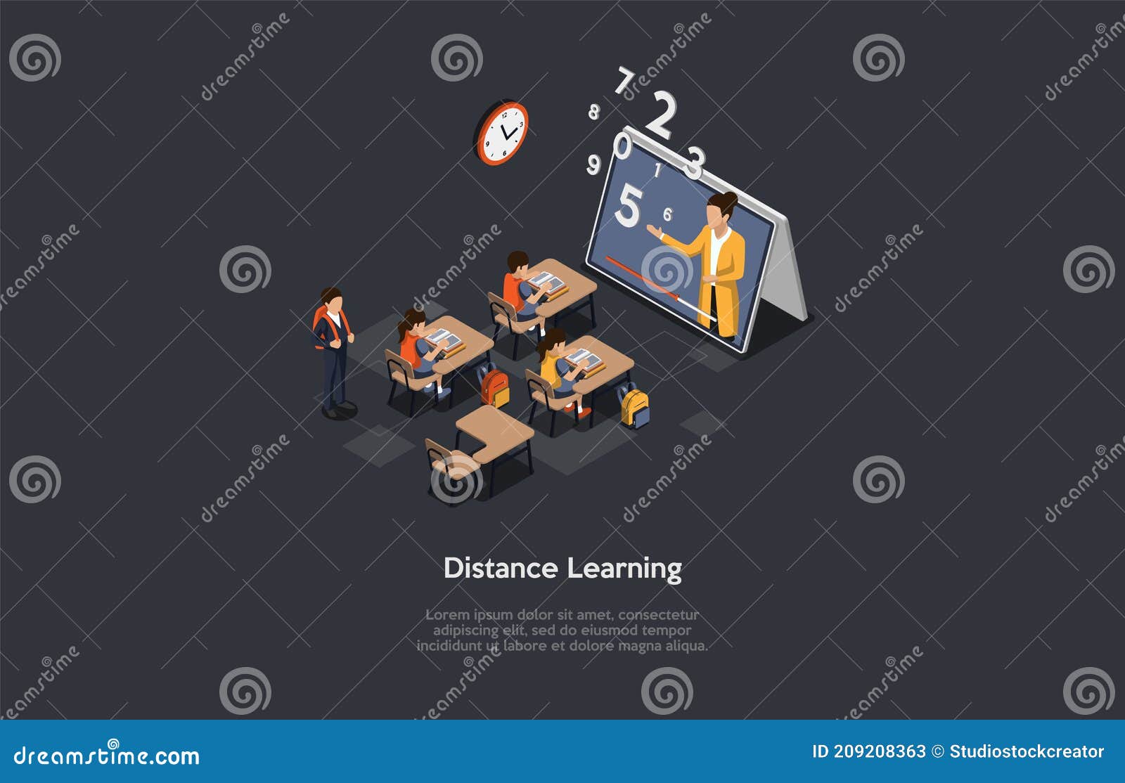 Distance Learning Concept Vector Illustration in Cartoon 3D Style ...