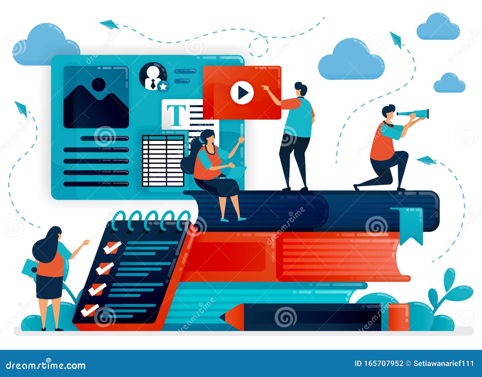 Distance Learning with E-learning. Modern Education, Digital Courses ...