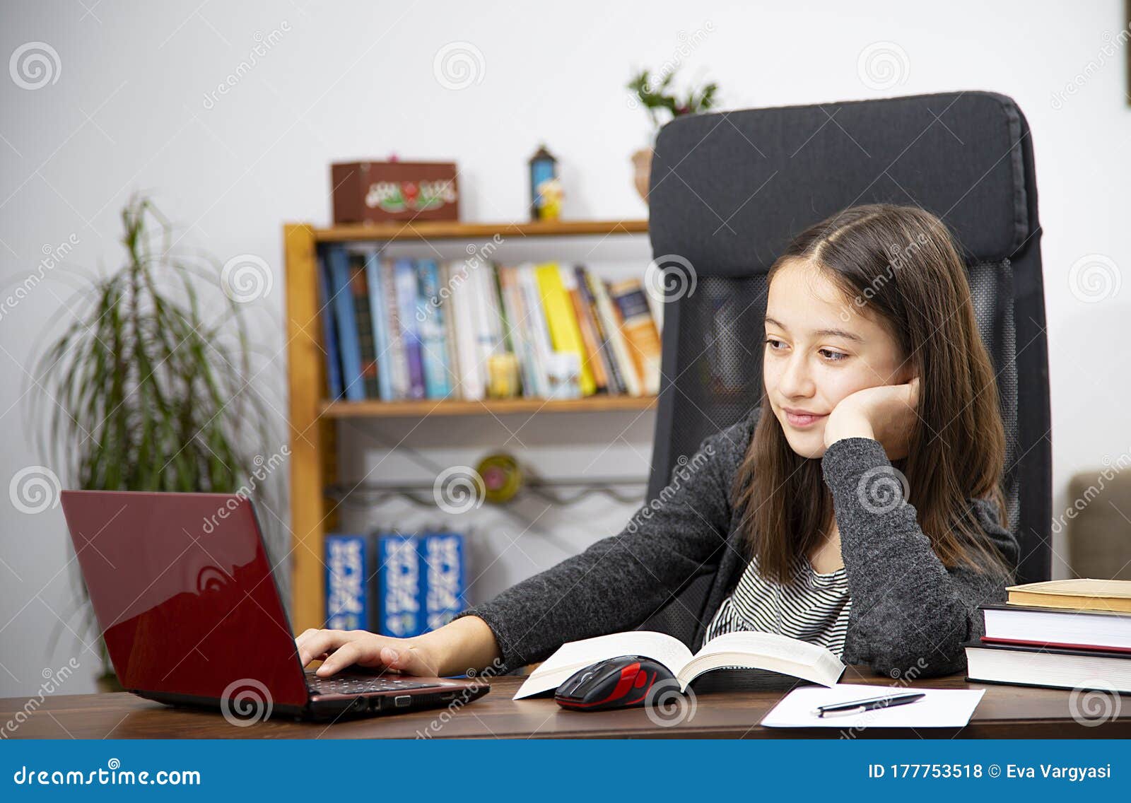 Distance Learning, Home School Stock Photo - Image of online, sitting ...