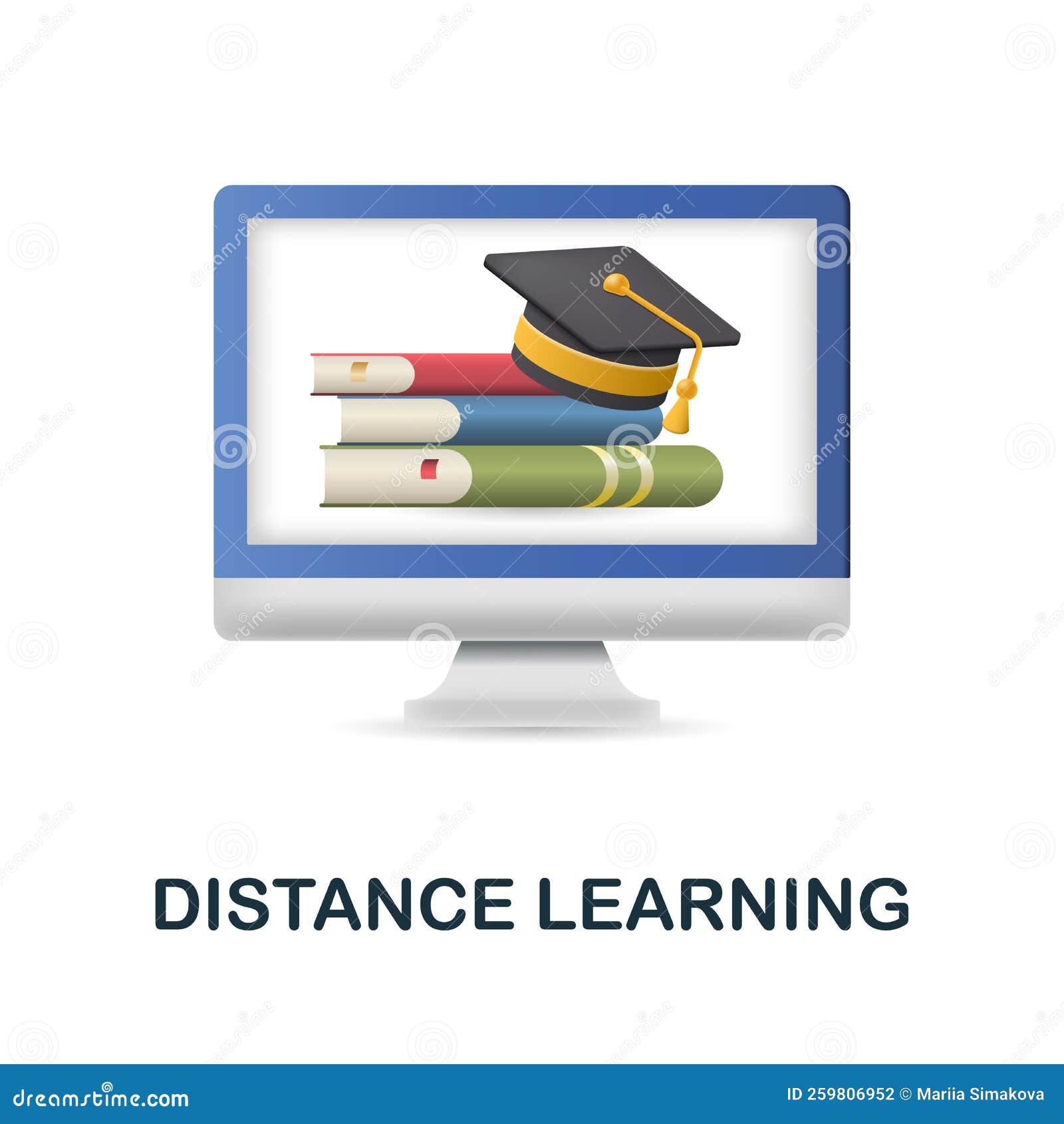 Distance Learning Icon. 3d Illustration from E-learning Collection ...