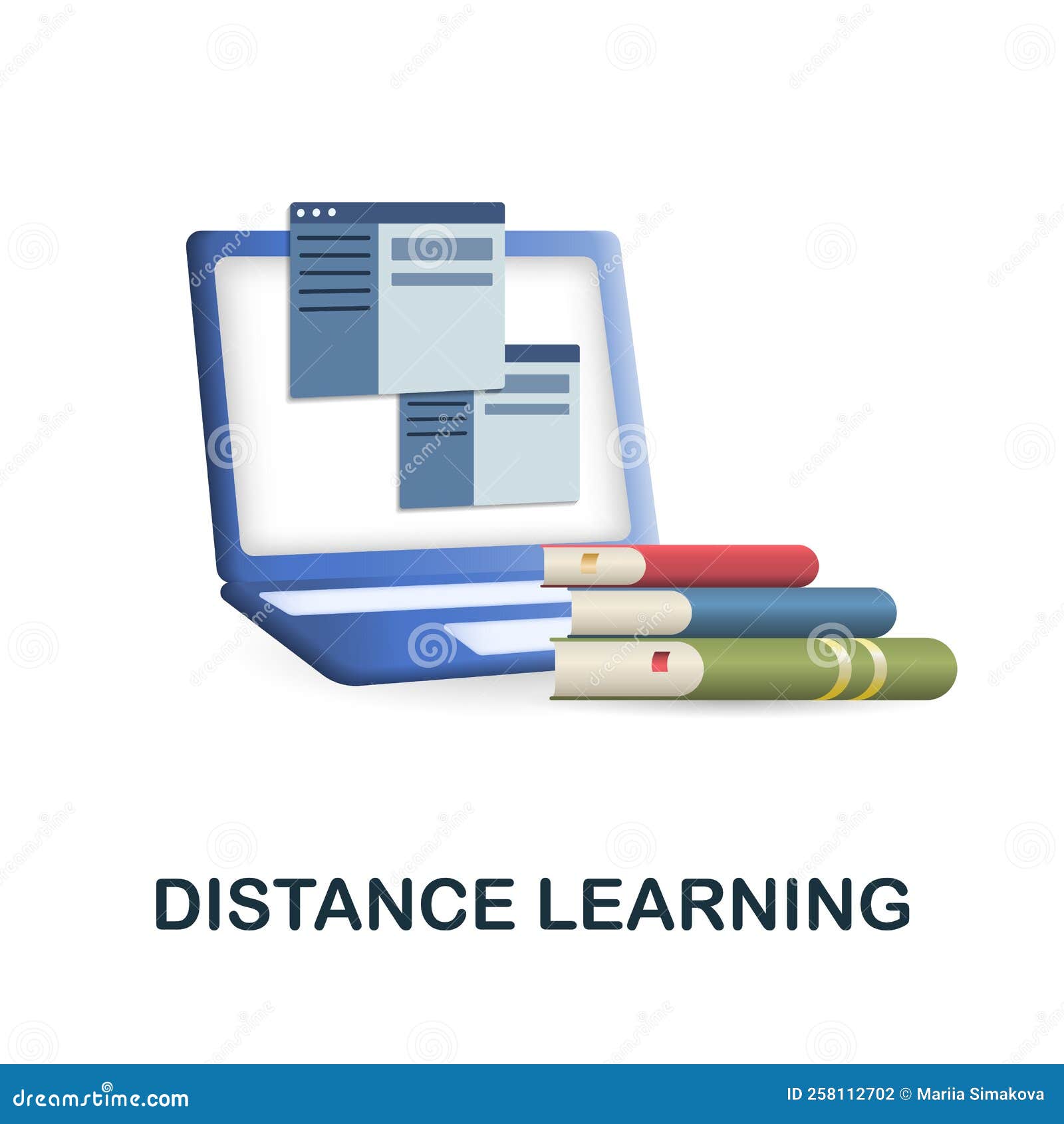 Distance Learning Icon. 3d Illustration from E-learning Collection ...