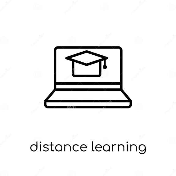 Distance Learning Icon. Trendy Modern Flat Linear Vector Distance ...
