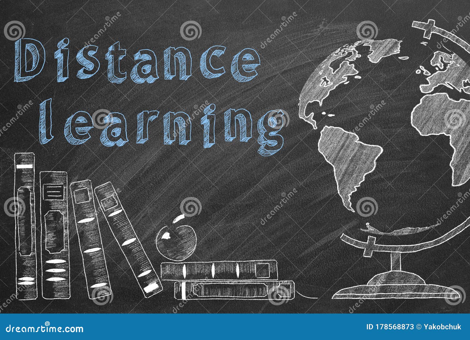 Distance learning stock illustration. Illustration of books - 178568873