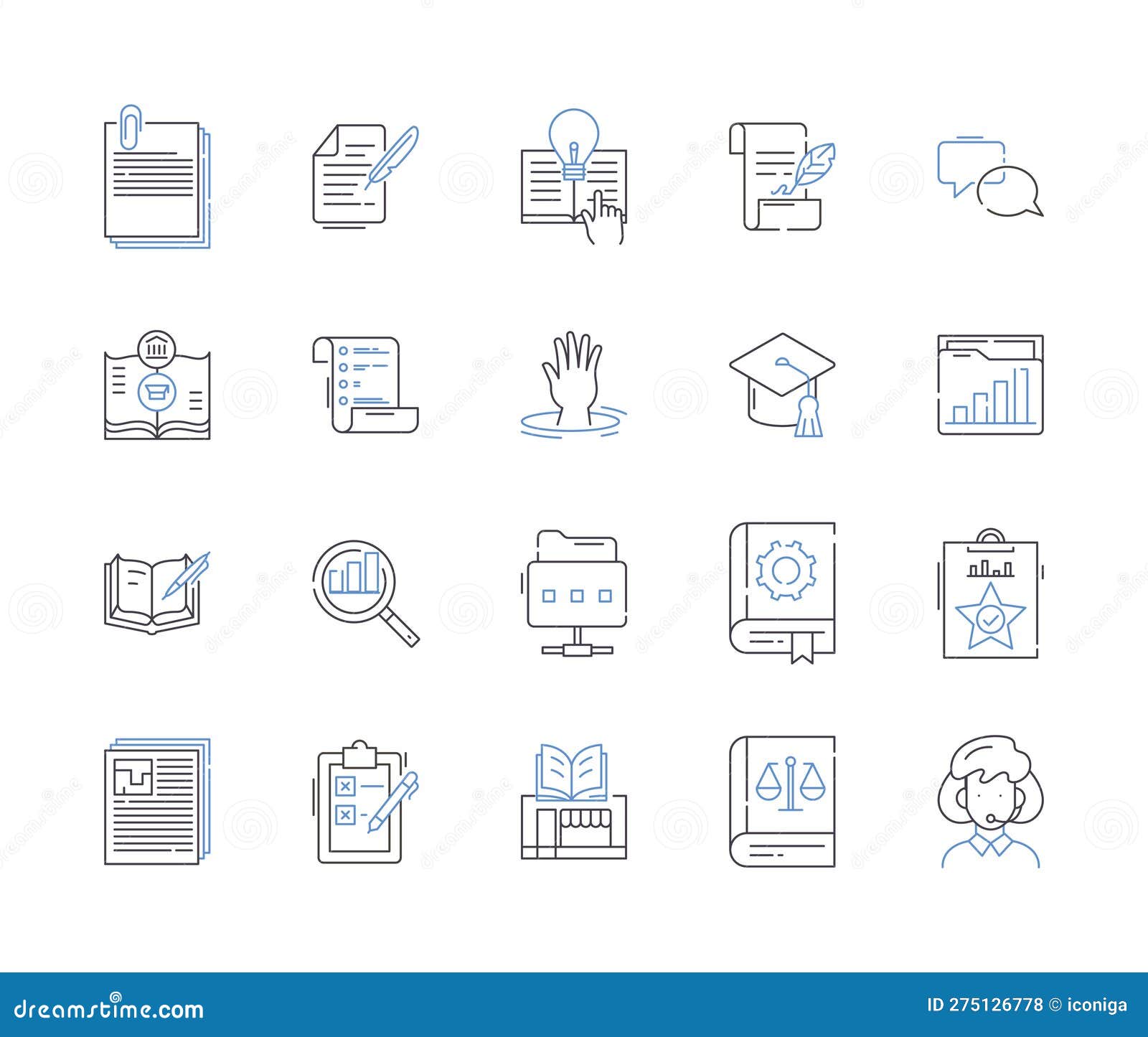 Distance Learning Outline Icons Collection. Distance, Learning, Online ...