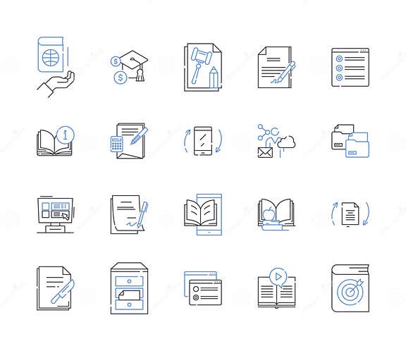 Distance Learning Outline Icons Collection. Distance, Learning, Online ...