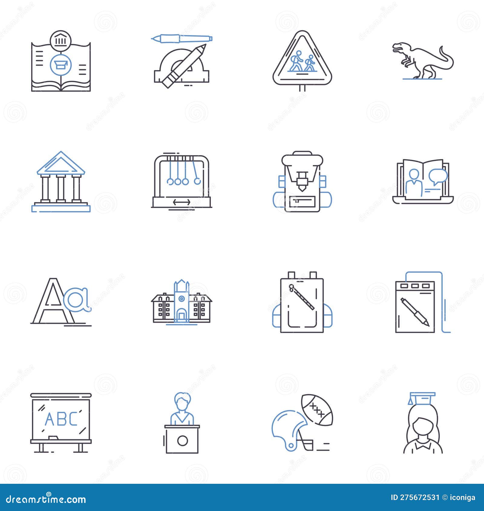 Distance Learning Line Icons Collection. Online, Virtual, Remote, E ...