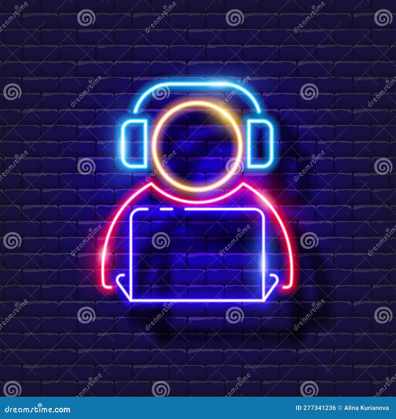 Distance Learning, Support, E-learning, Online Education Icon. Neon ...