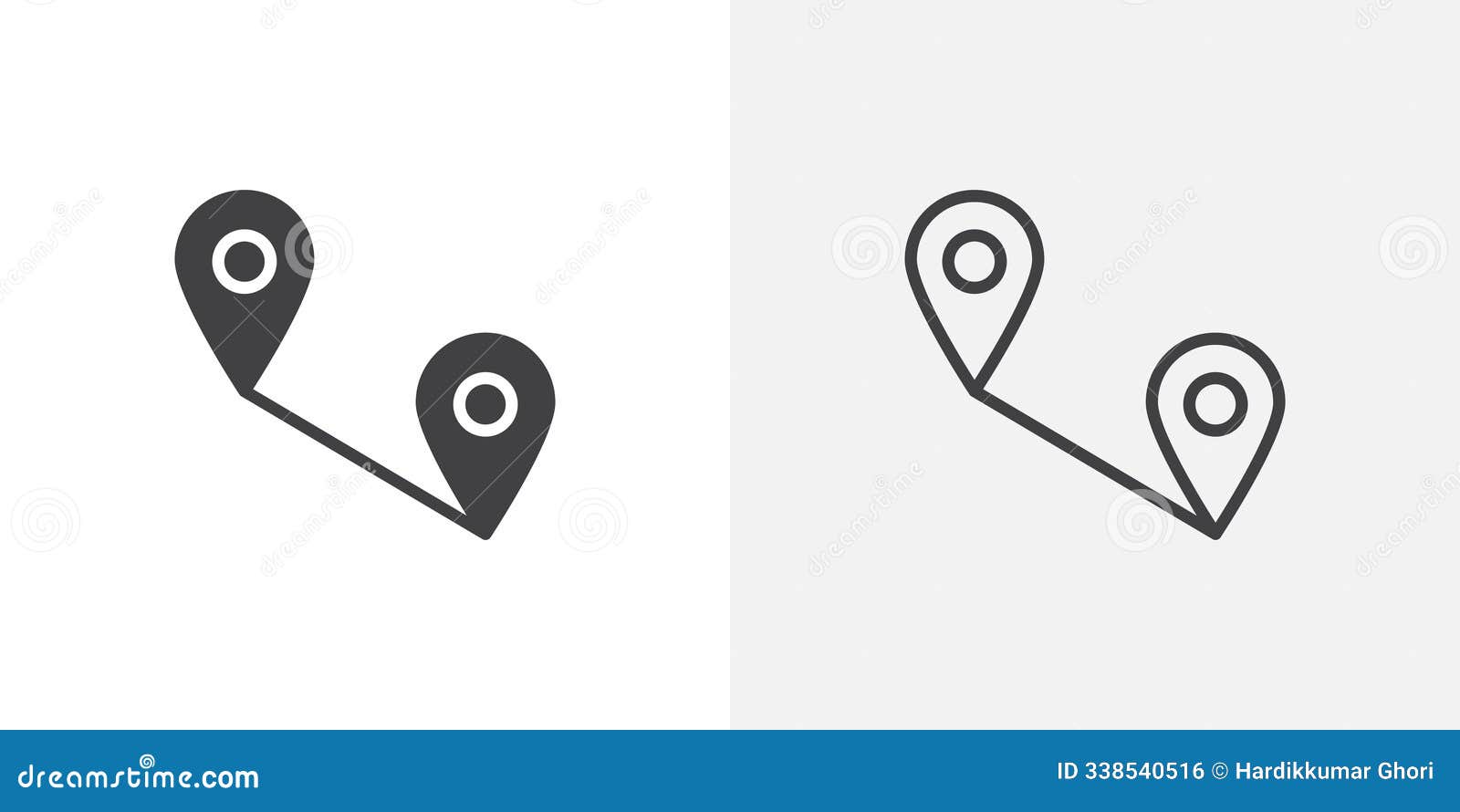 Distance Line Icon Isolated on White Background Stock Illustration ...