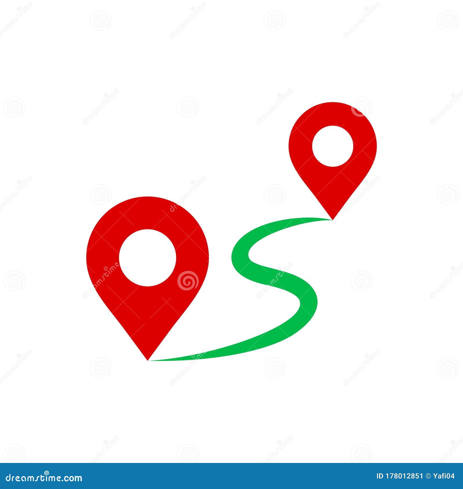 Distance Locations Icon Vector, Navigation and Location Icons Stock ...