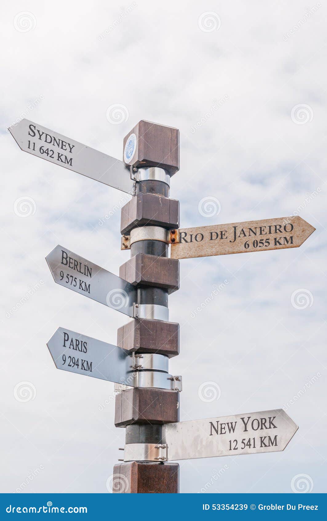 Distance Marker at Cape Point Stock Image - Image of national, mountain ...