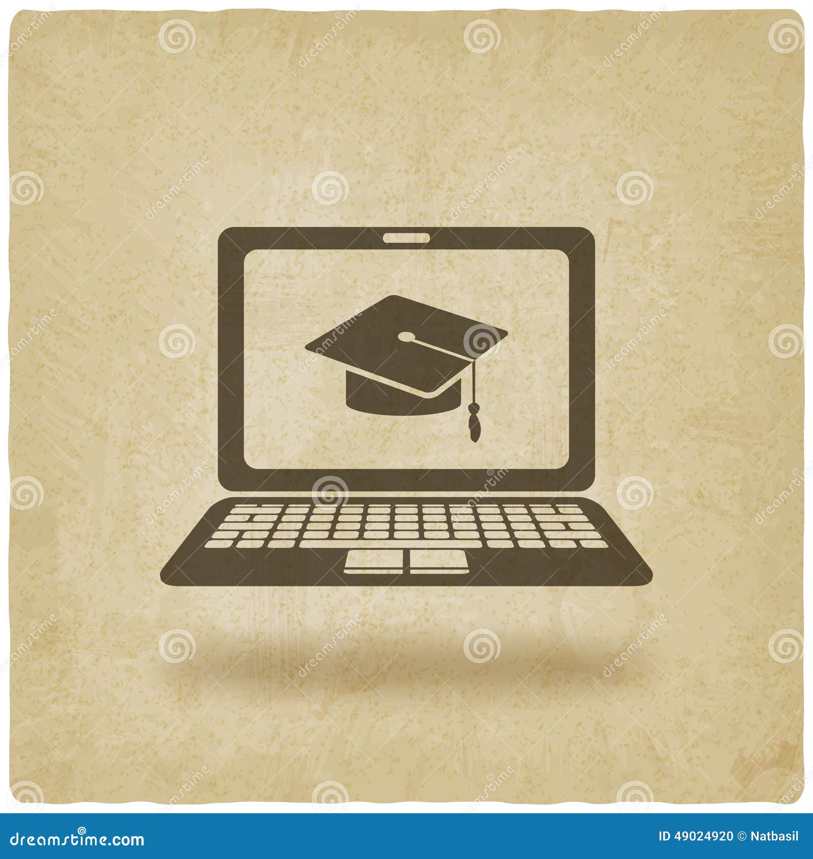 Distance Online Learning Symbol Stock Vector - Illustration of student ...