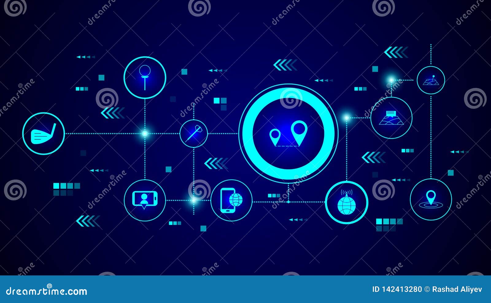 Distance between Pins Icon. from Web Set Stock Illustration ...