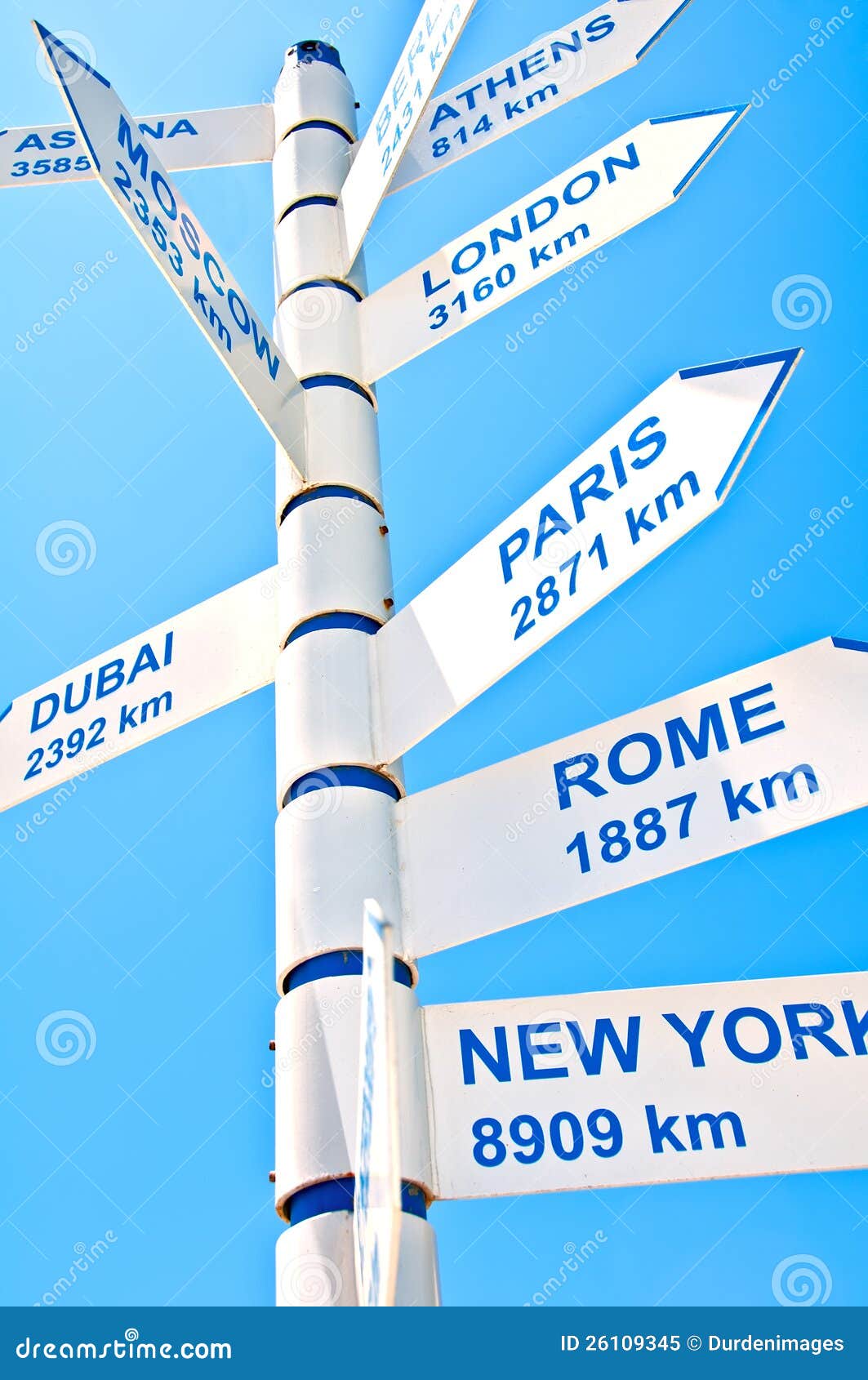 Distance sign stock image. Image of arrow, landmark, world - 26109345