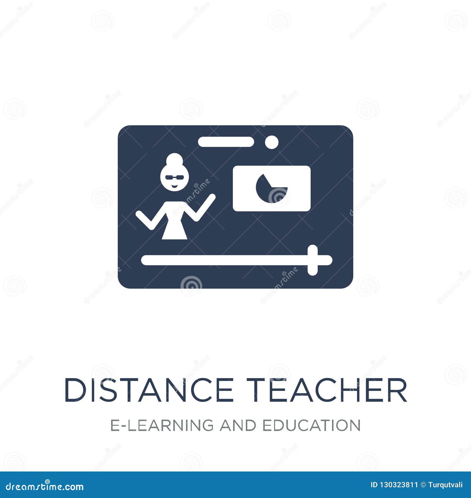 Distance Teacher Icon. Trendy Flat Vector Distance Teacher Icon Stock ...