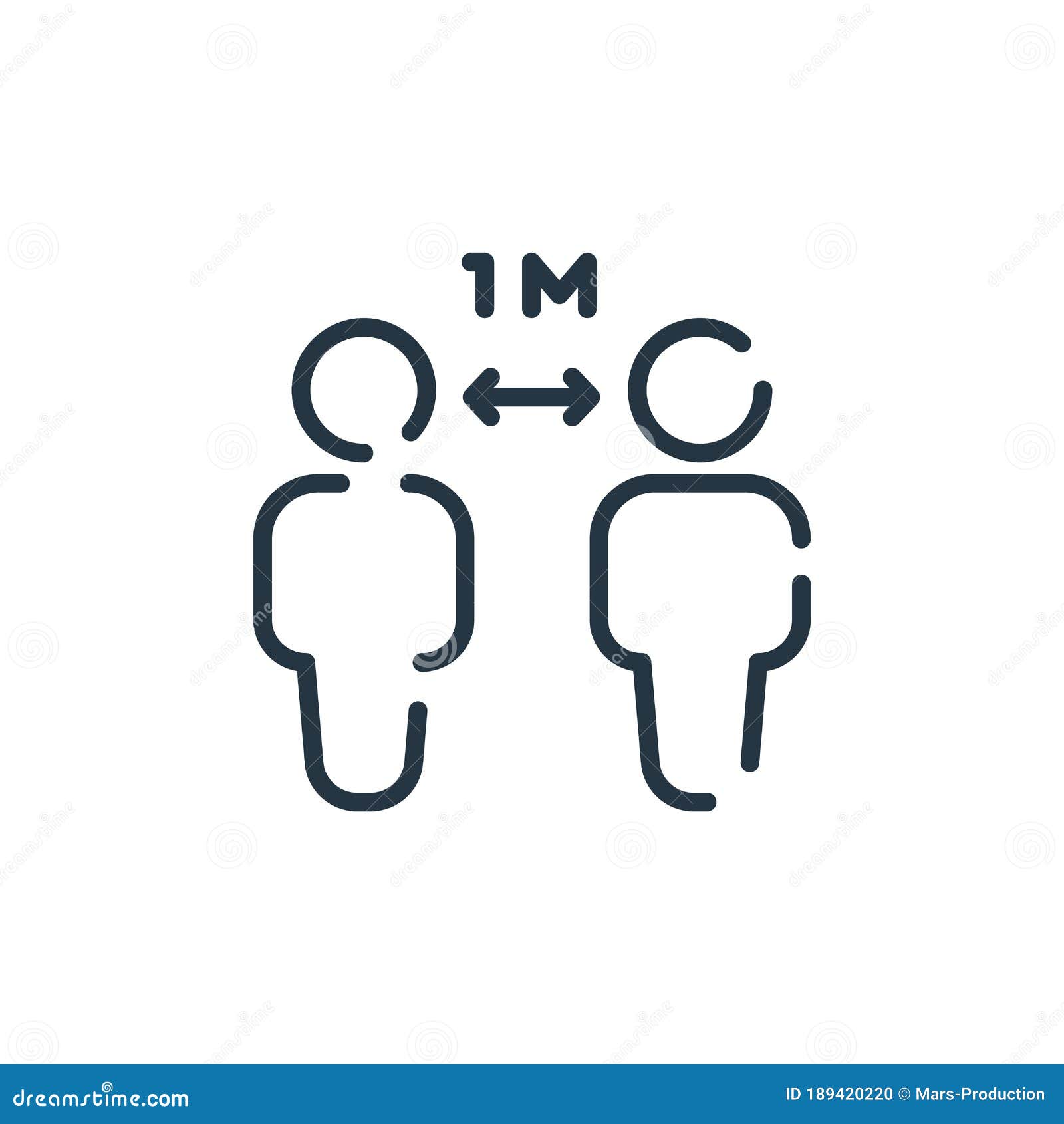 Distance Vector Icon Isolated on White Background. Outline, Thin Line ...