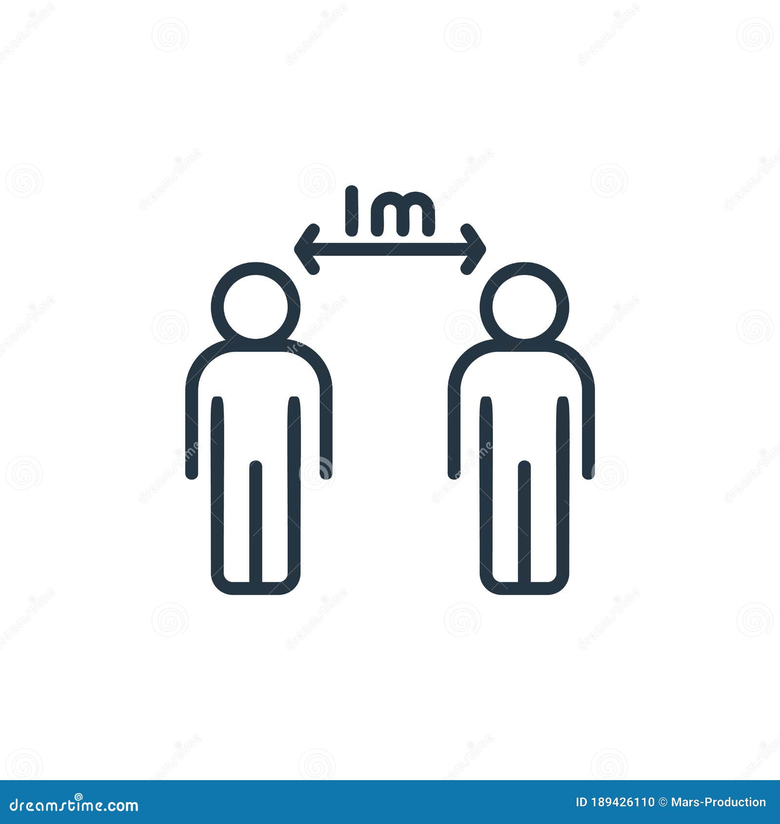 Distance Vector Icon Isolated on White Background. Outline, Thin Line ...