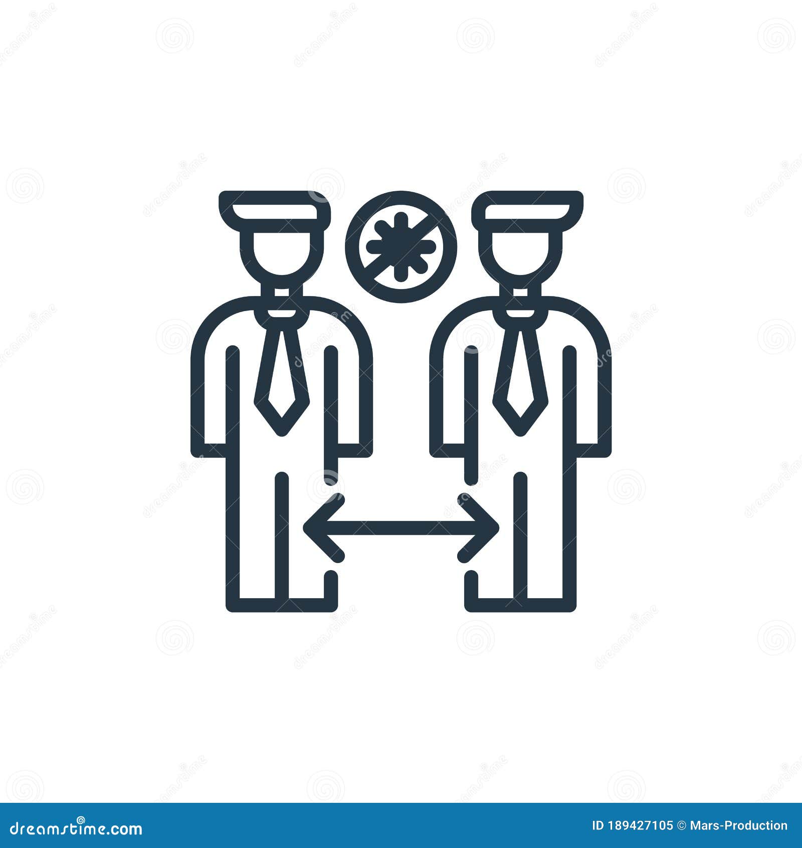 Distance Vector Icon Isolated on White Background. Outline, Thin Line ...