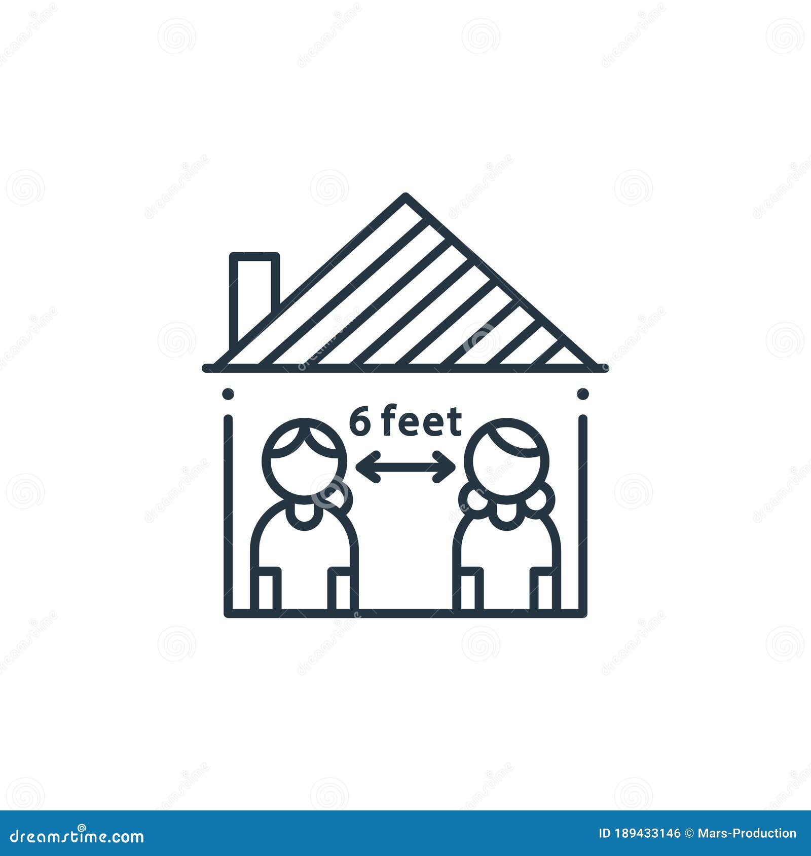 Distance Vector Icon Isolated on White Background. Outline, Thin Line ...