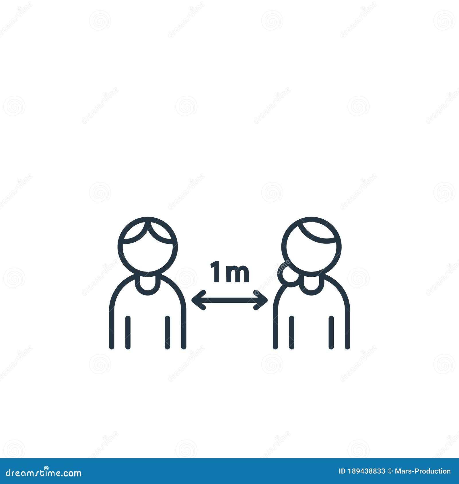 Distance Vector Icon Isolated on White Background. Outline, Thin Line ...