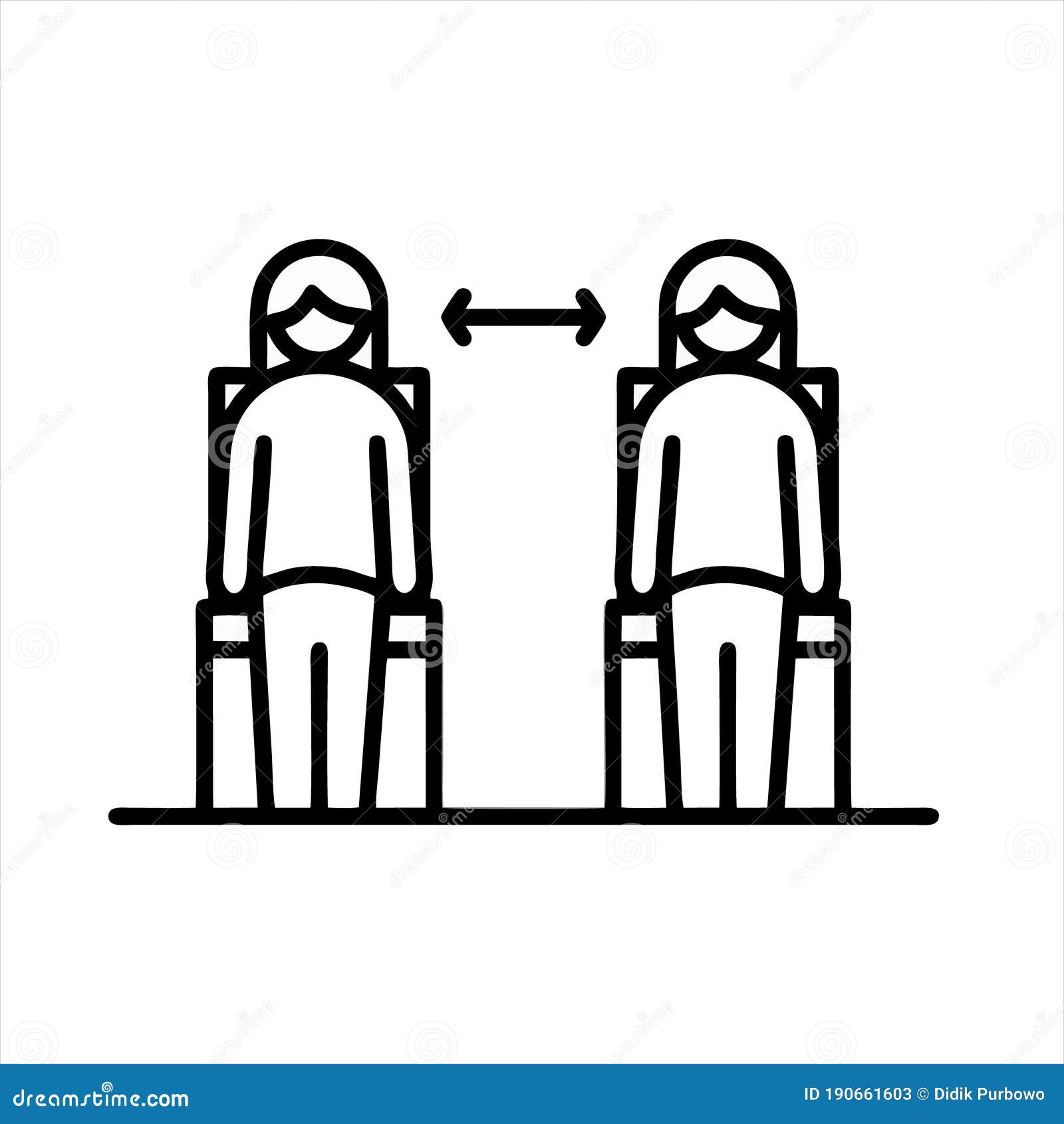 Distance Vector Icon on White Background. Vector Isolated Icon Stock ...