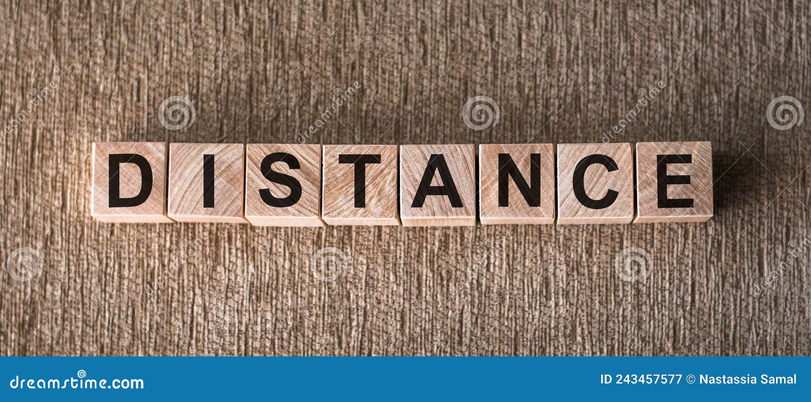DISTANCE Word Written in Cubes on Wooden Background Stock Image - Image ...