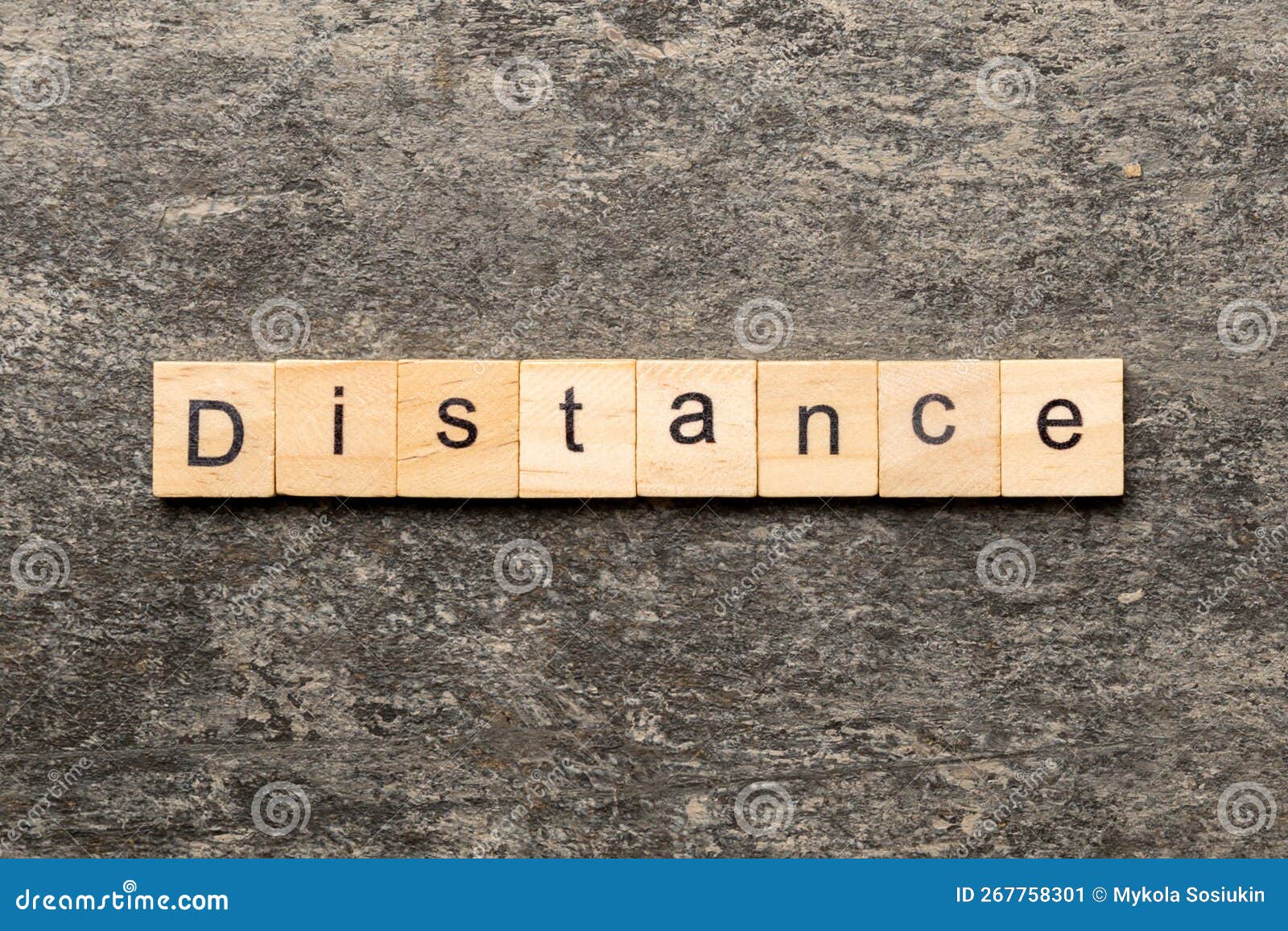 Distance Word Written on Wood Block. Distance Text on Table, Concept ...