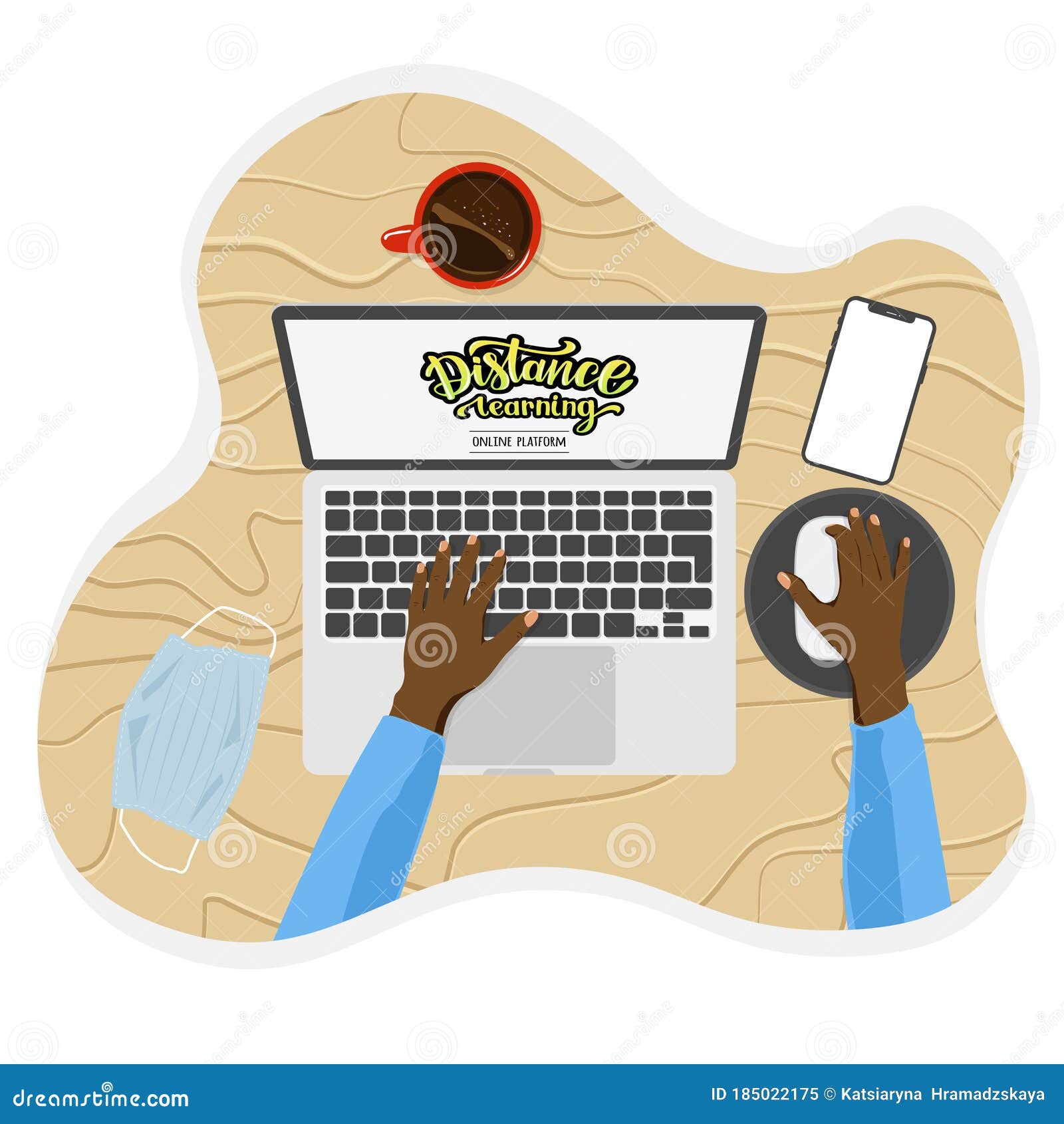 Distance Work and Education Stock Vector - Illustration of design ...