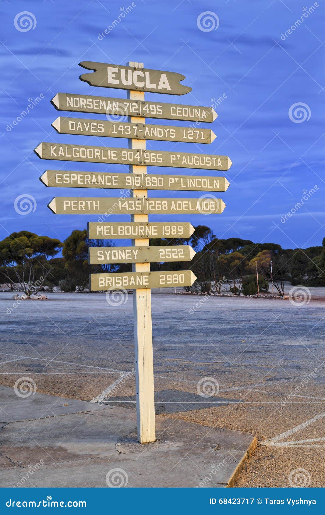 Distancias Poste De WA Eucla Imagen de archivo - Imagen de ciudad ...