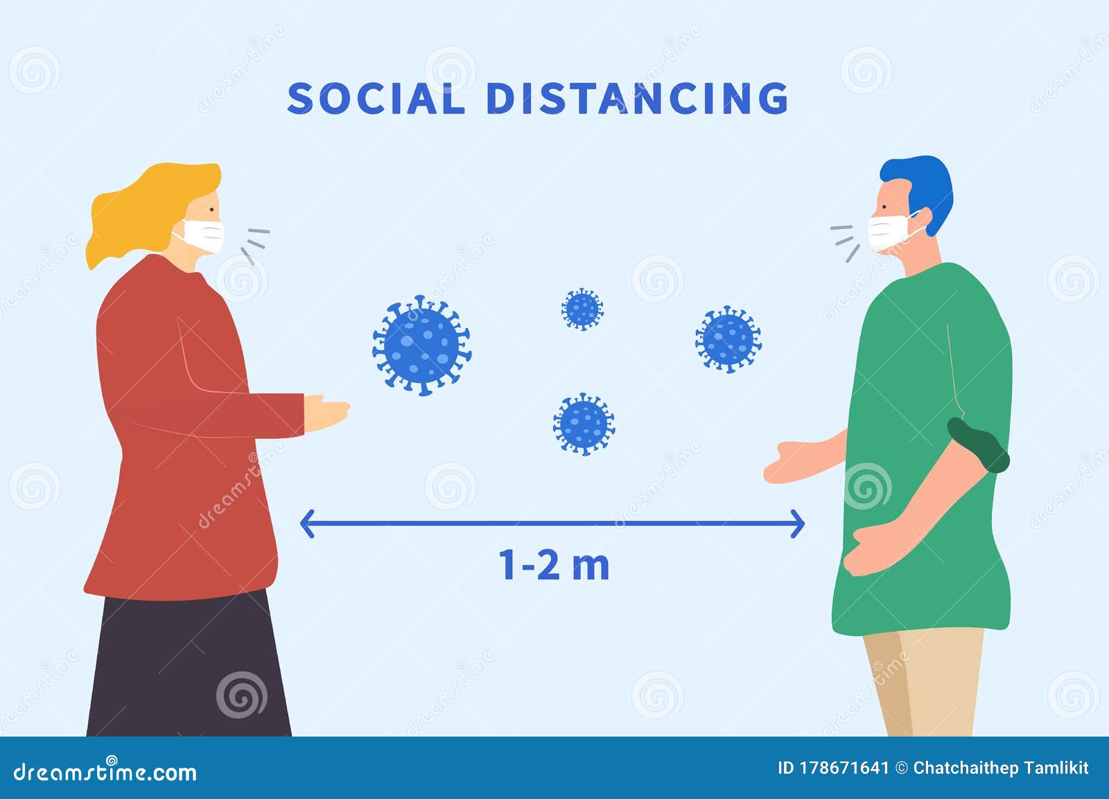 Social Distancing. Space between People To Avoid Spreading COVID-19 ...
