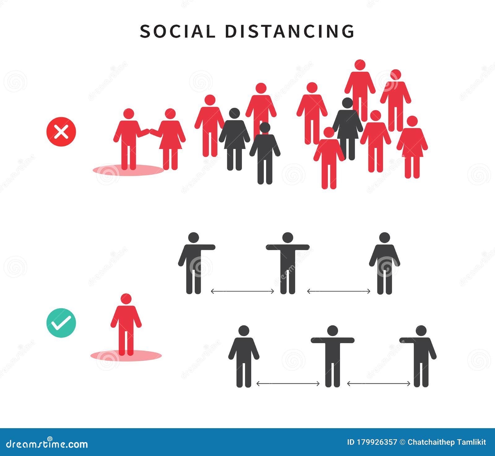 Social Distancing. Space between People To Avoid Spreading COVID-19 ...