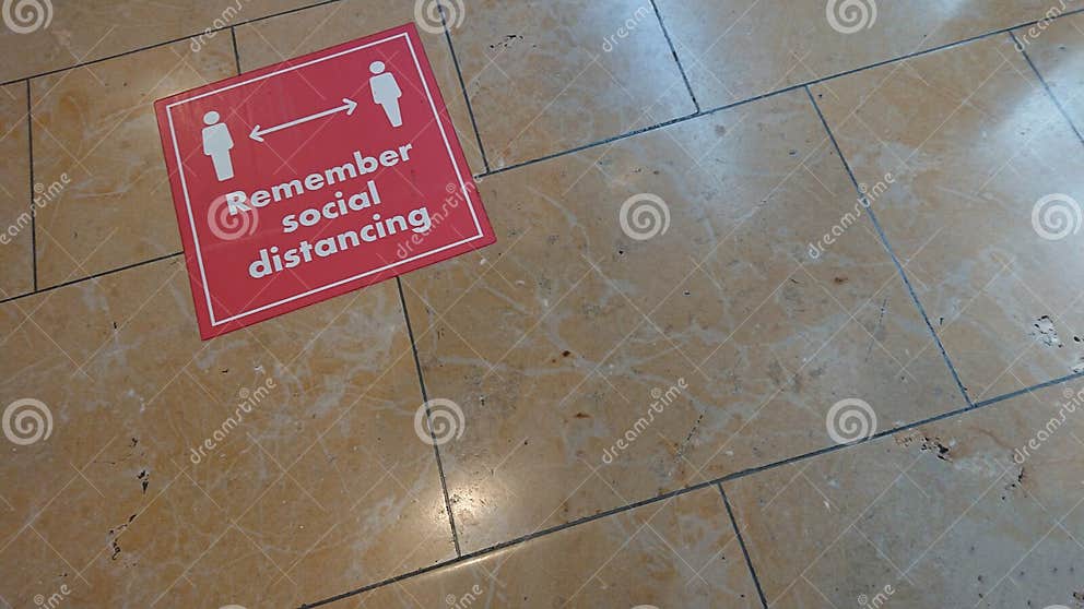 Distancing Covid Warning Sign Reality Stock Photo - Image of covid ...