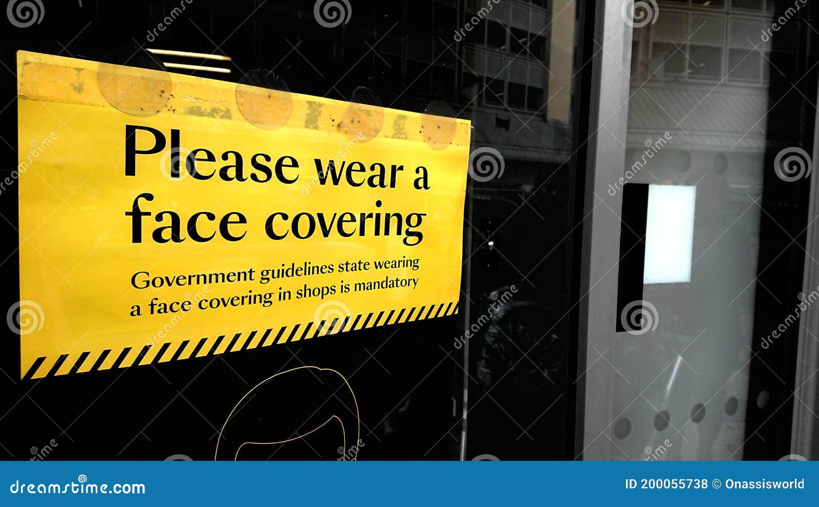 Distancing Covid Warning Sign Reality Stock Photo - Image of reality ...