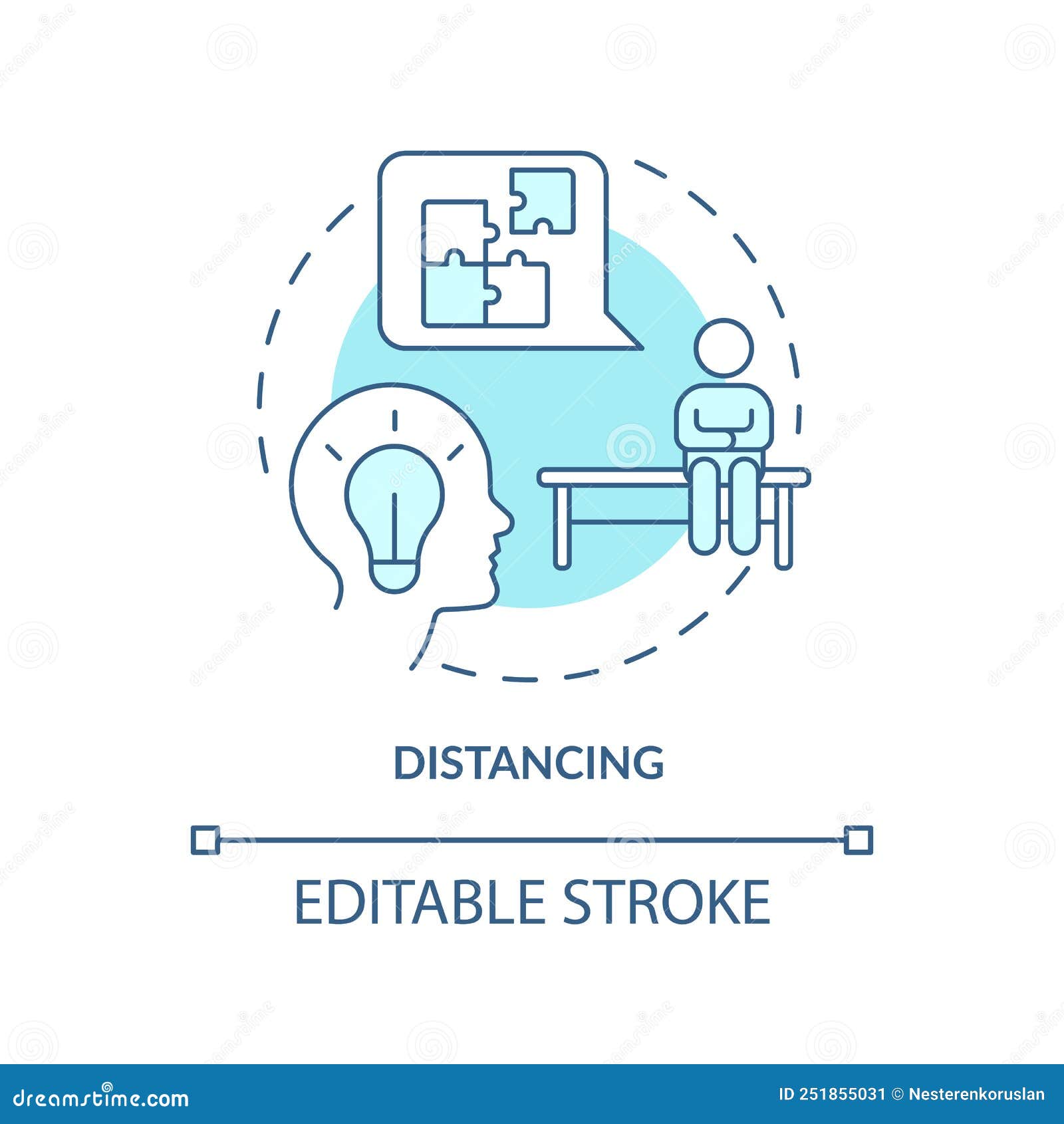 Distancing Turquoise Concept Icon Stock Vector - Illustration of ...
