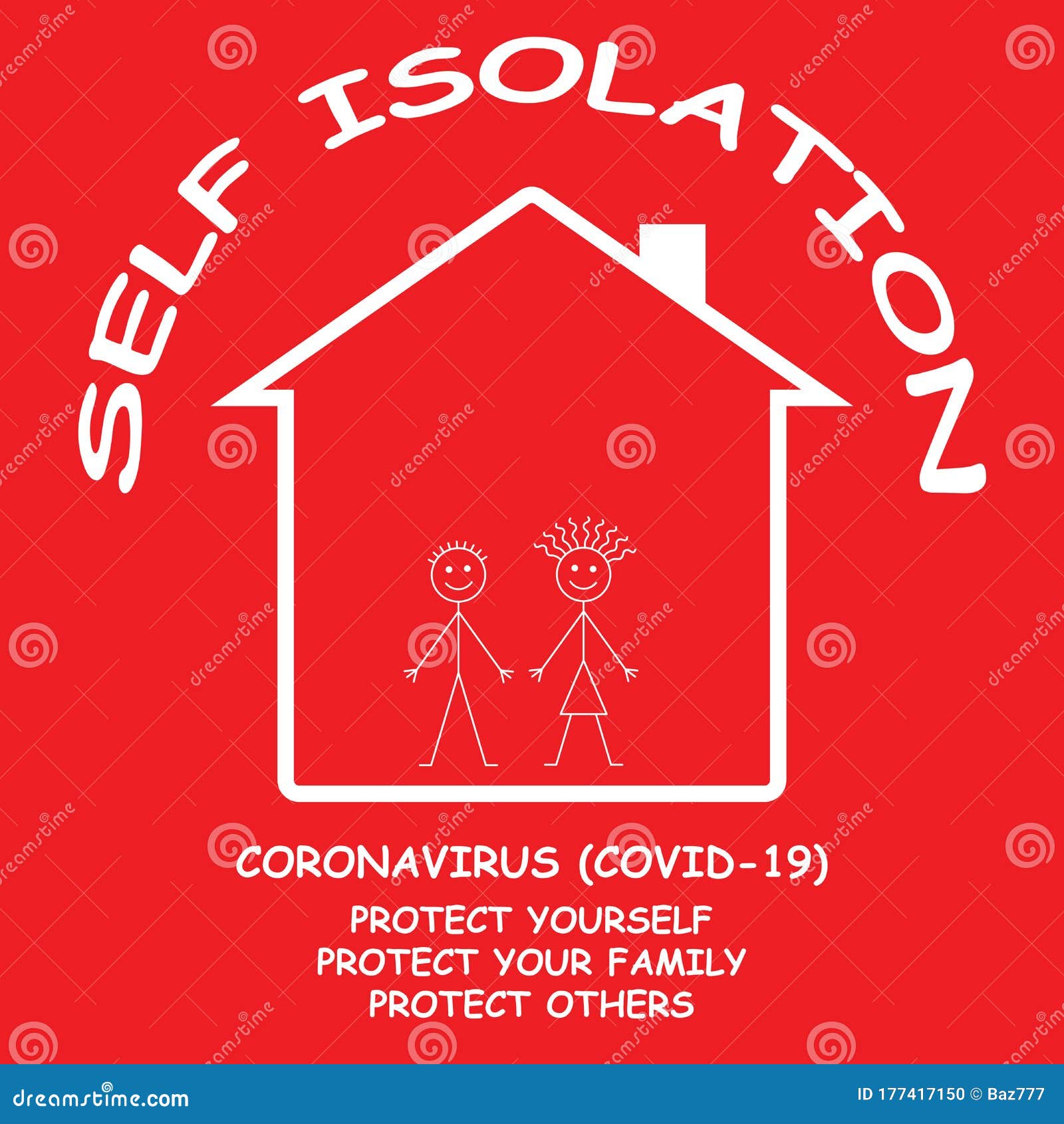 Coronavirus COVID 19 Self Isolate at Home Stock Illustration ...