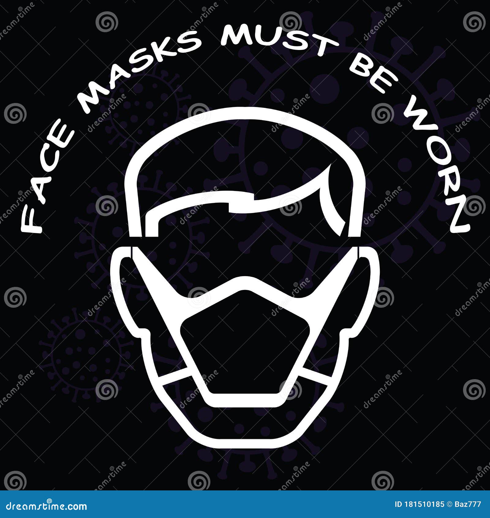 Face Mask Must Be Worn Sign Stock Vector - Illustration of cleanliness ...
