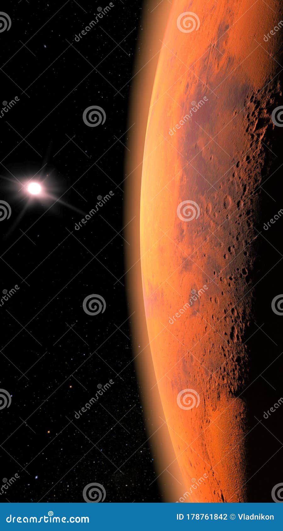 Distant Alien Red Planet stock illustration. Illustration of mars ...