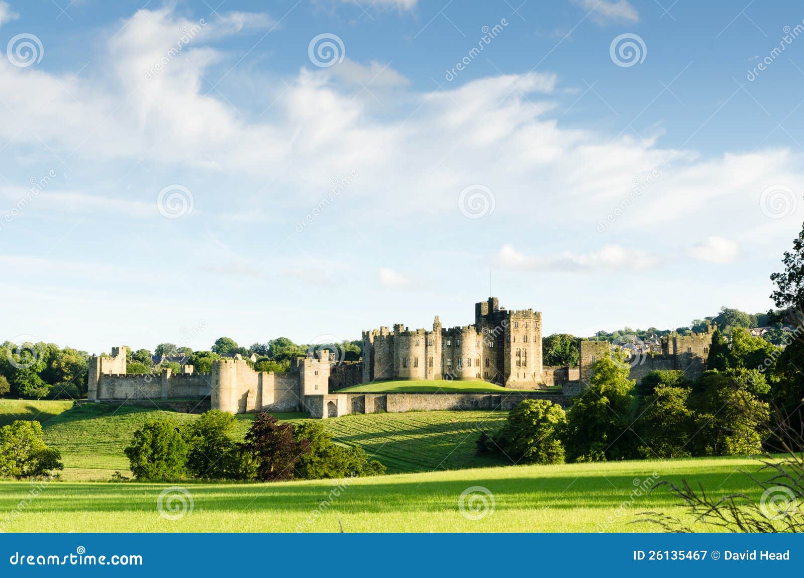Distant Alnwick Castle stock image. Image of potter, northumberland ...