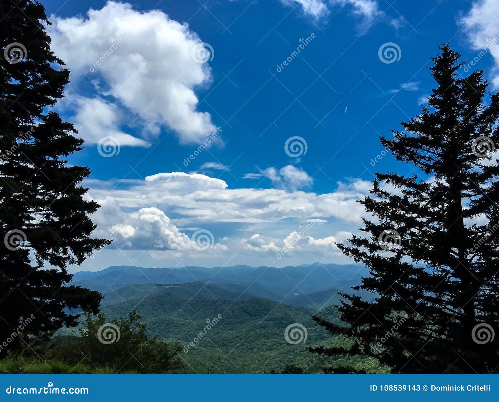 Distant Mountain Viewed through Tree Clearing Stock Image - Image of ...