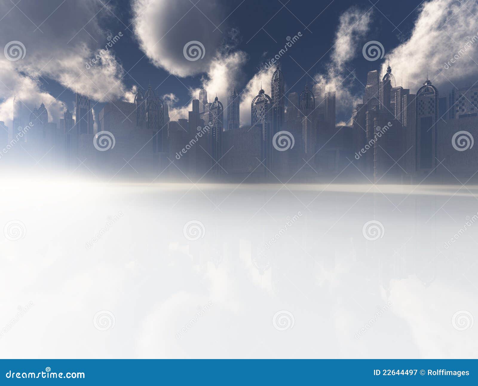 Distant city stock illustration. Illustration of dawn - 22644497