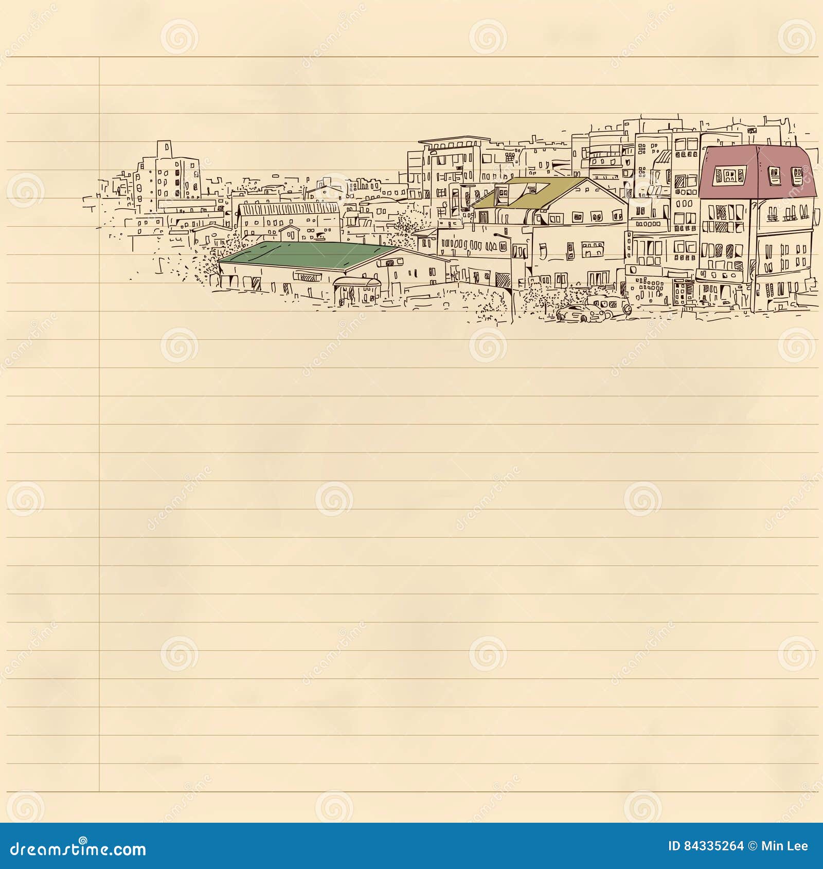 Cityscape Drawing Sketch In Poland Downtown Illustration Vector ...