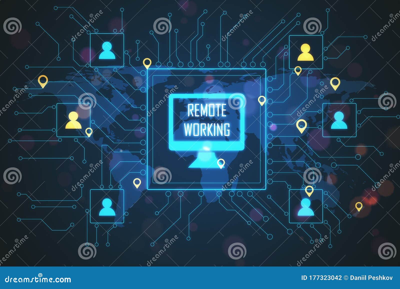 Distant Coworking Remote Work Interface Stock Illustration ...