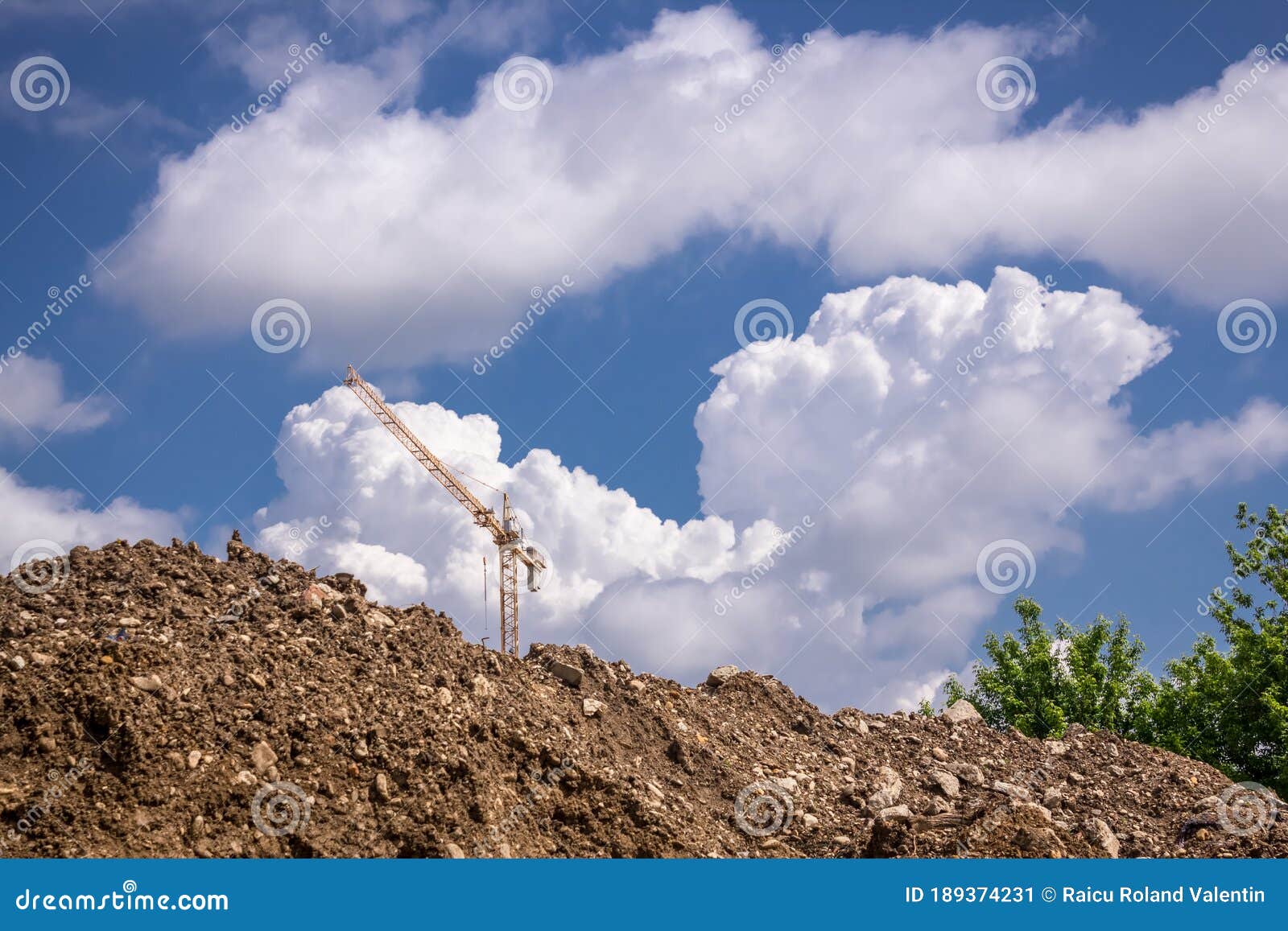 Distant Crane in the Clouds Stock Image - Image of meteorology ...