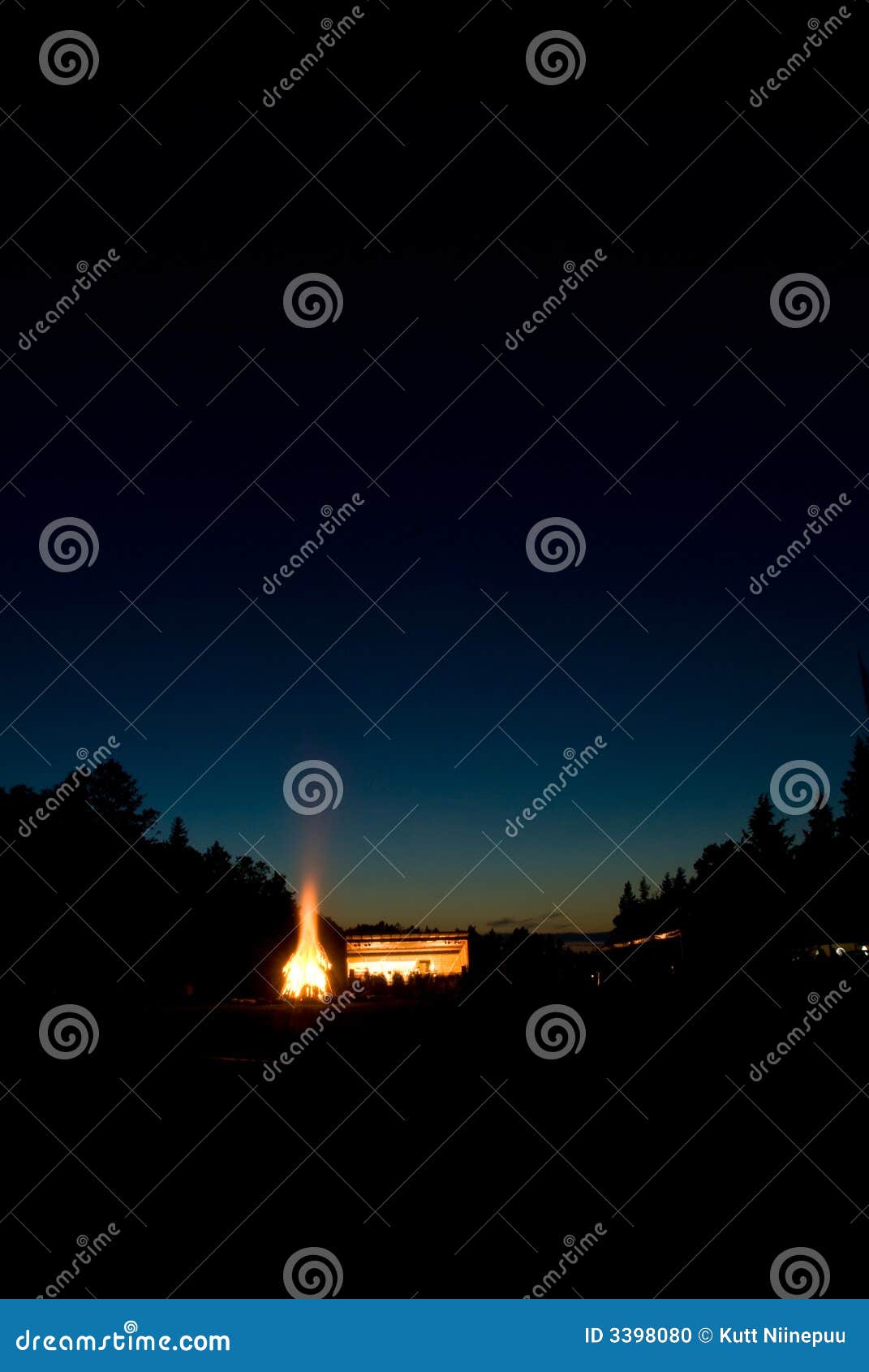 Distant fire at twilight stock photo. Image of fire, nocturne - 3398080