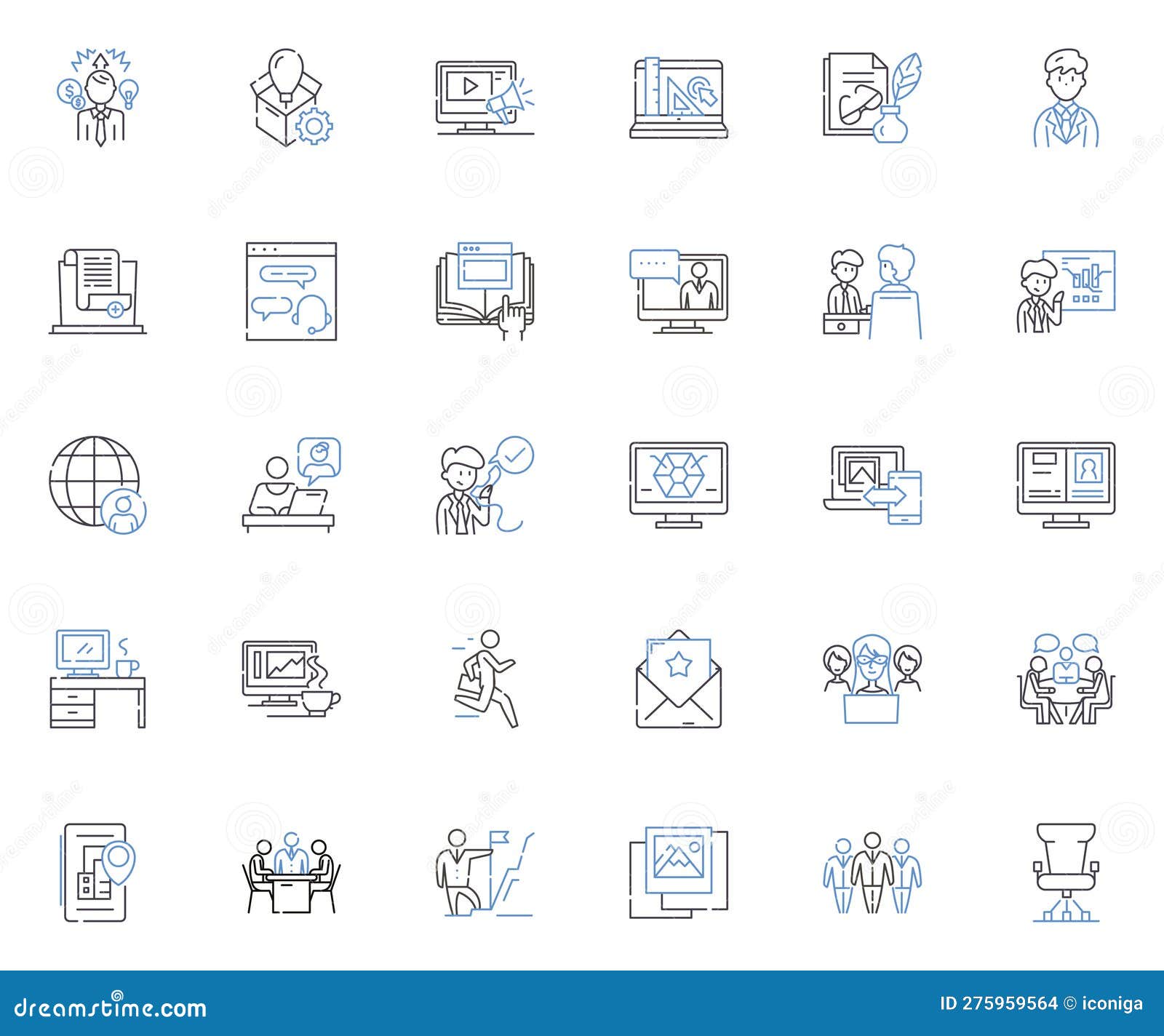 Distant Group Line Icons Collection. Separated, Isolated, Remote ...