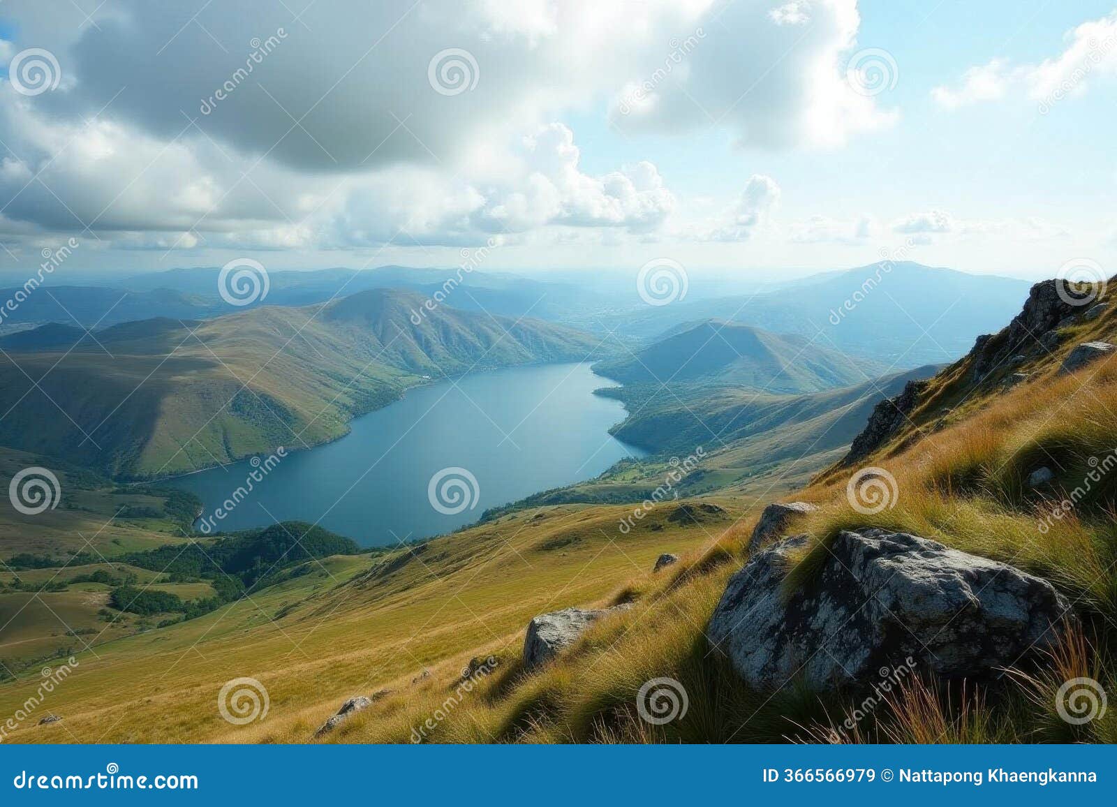 Snowdonia. Lake In Wales UK, Mount Snowdon In The Background Royalty ...