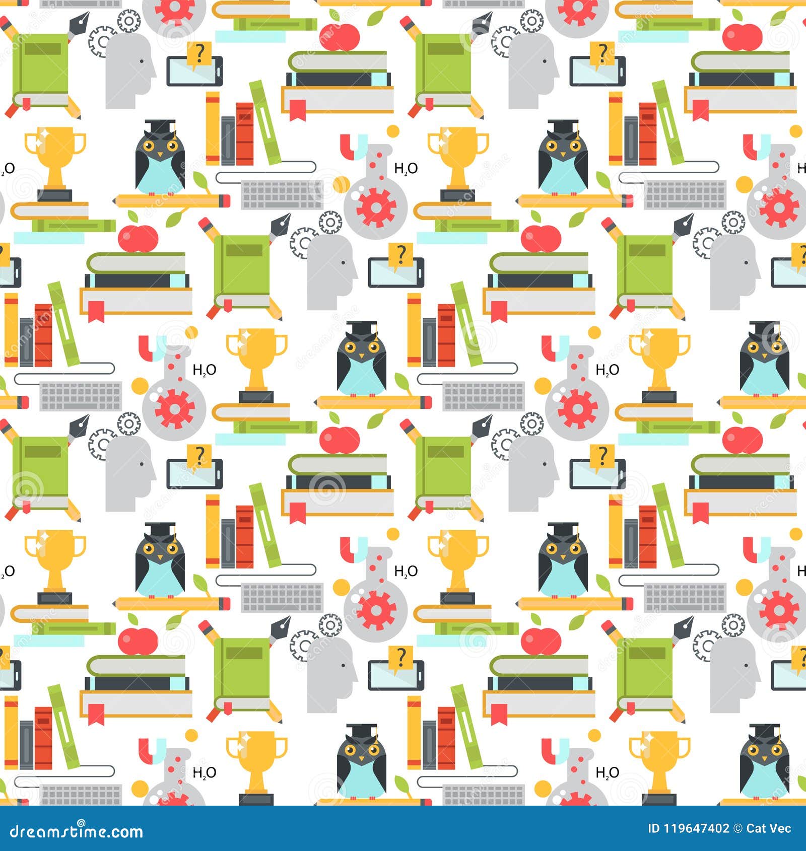 Distant Learning Seamless Pattern Background Online Education Video ...