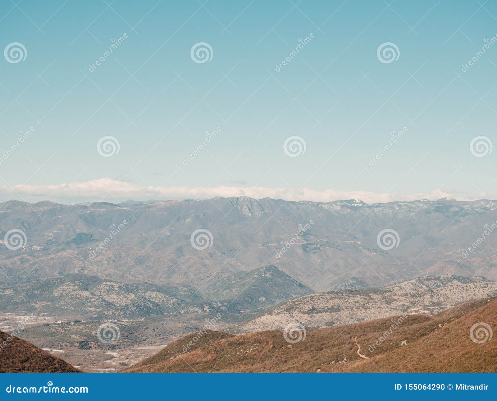 Distant Mountain Ranges in Greece - Autumn Season Stock Photo - Image ...