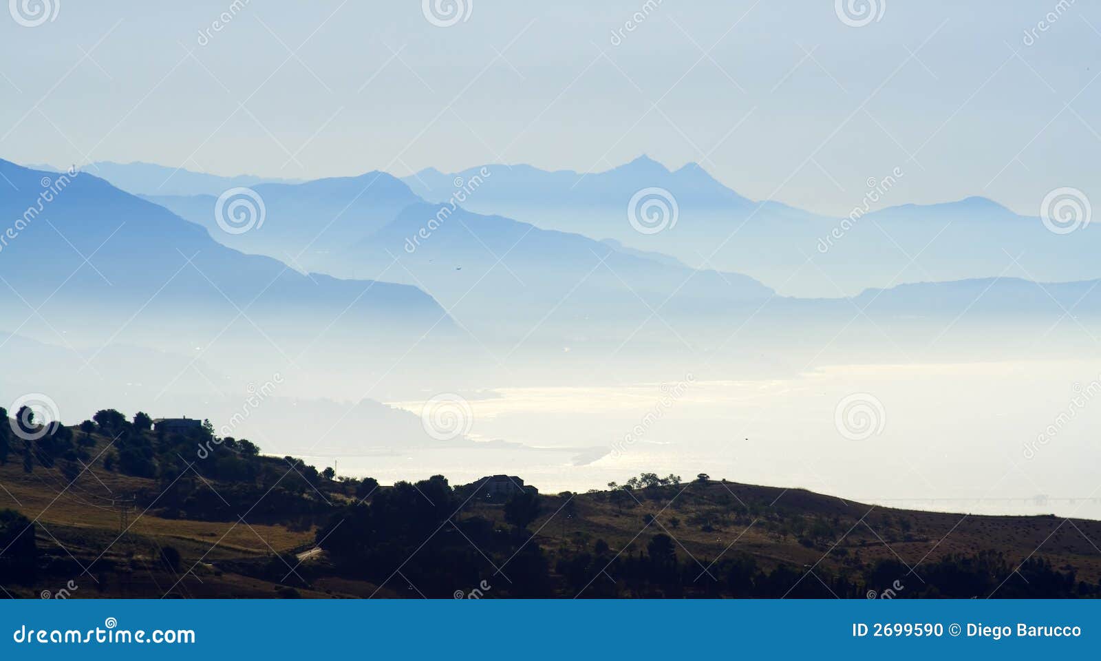 Distant mountain and sea stock photo. Image of mountain - 2699590